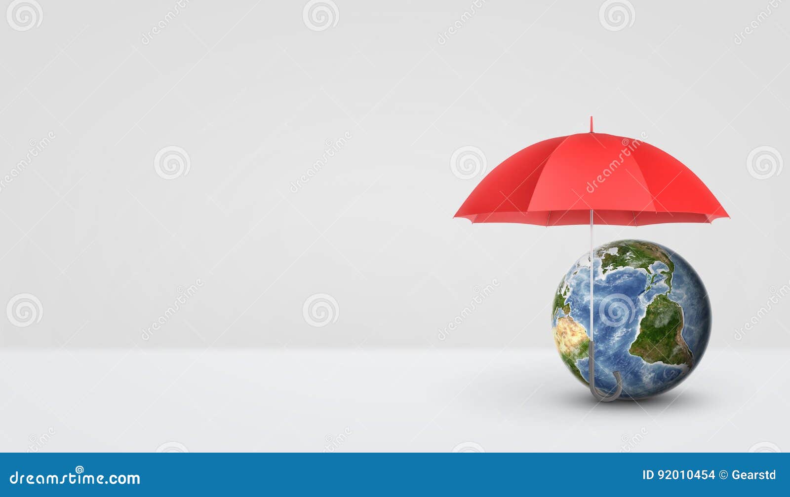 An Open Red Umbrella Standing Vertically on the Handle and Keeping Safe ...