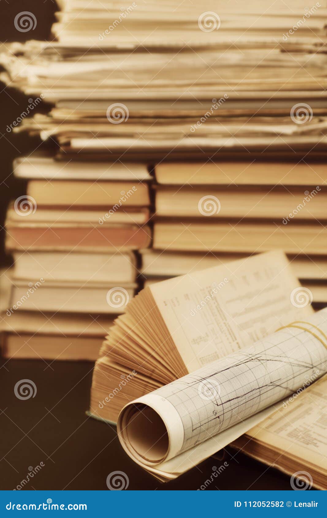 Scientific Books and Papers Stock Photo - Image of table, technology ...