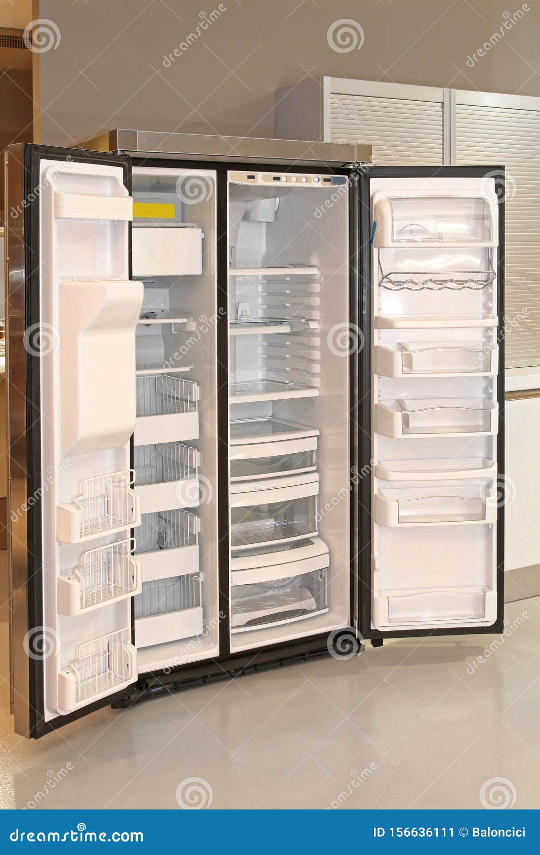 Open Refrigerator stock image. Image of interior, cold - 156636111