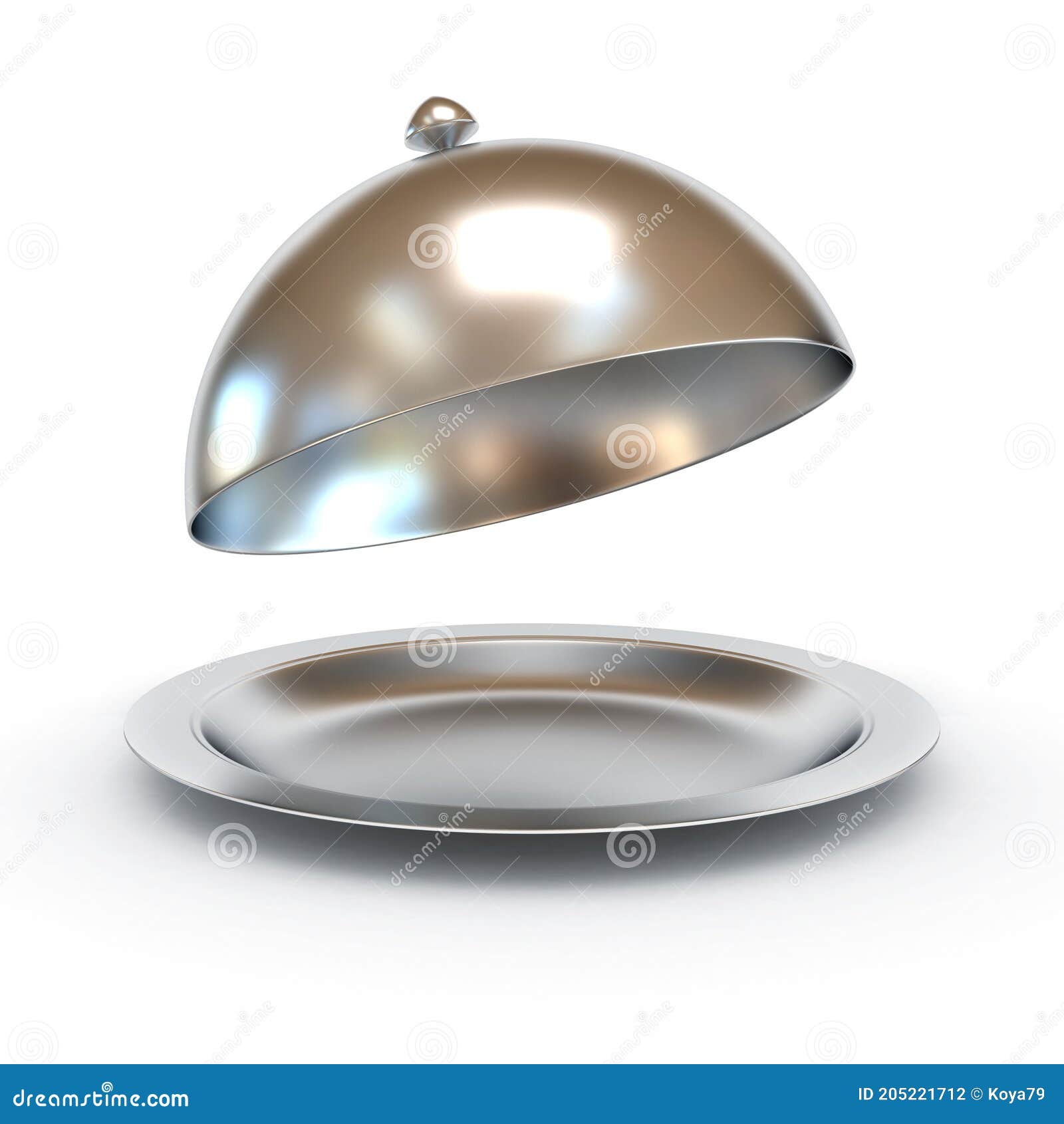 Open Restaurant Cloche on White Background 3d Illustration Stock ...