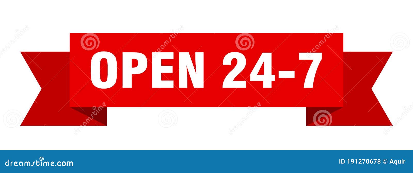 Open 24 7 ribbon. stock vector. Illustration of peeler - 191270678