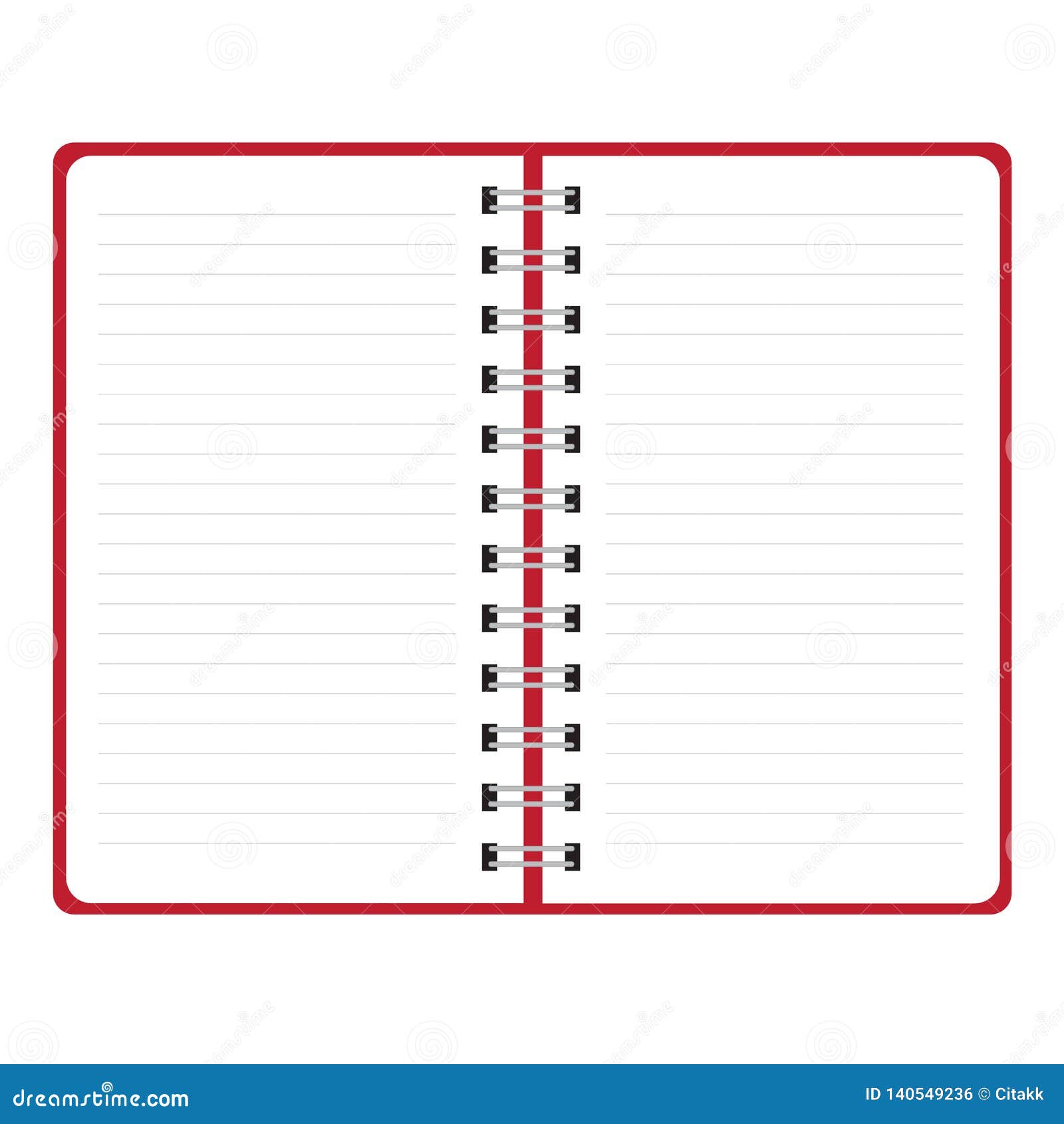 Open ring note book stock vector. Illustration of school - 140549236