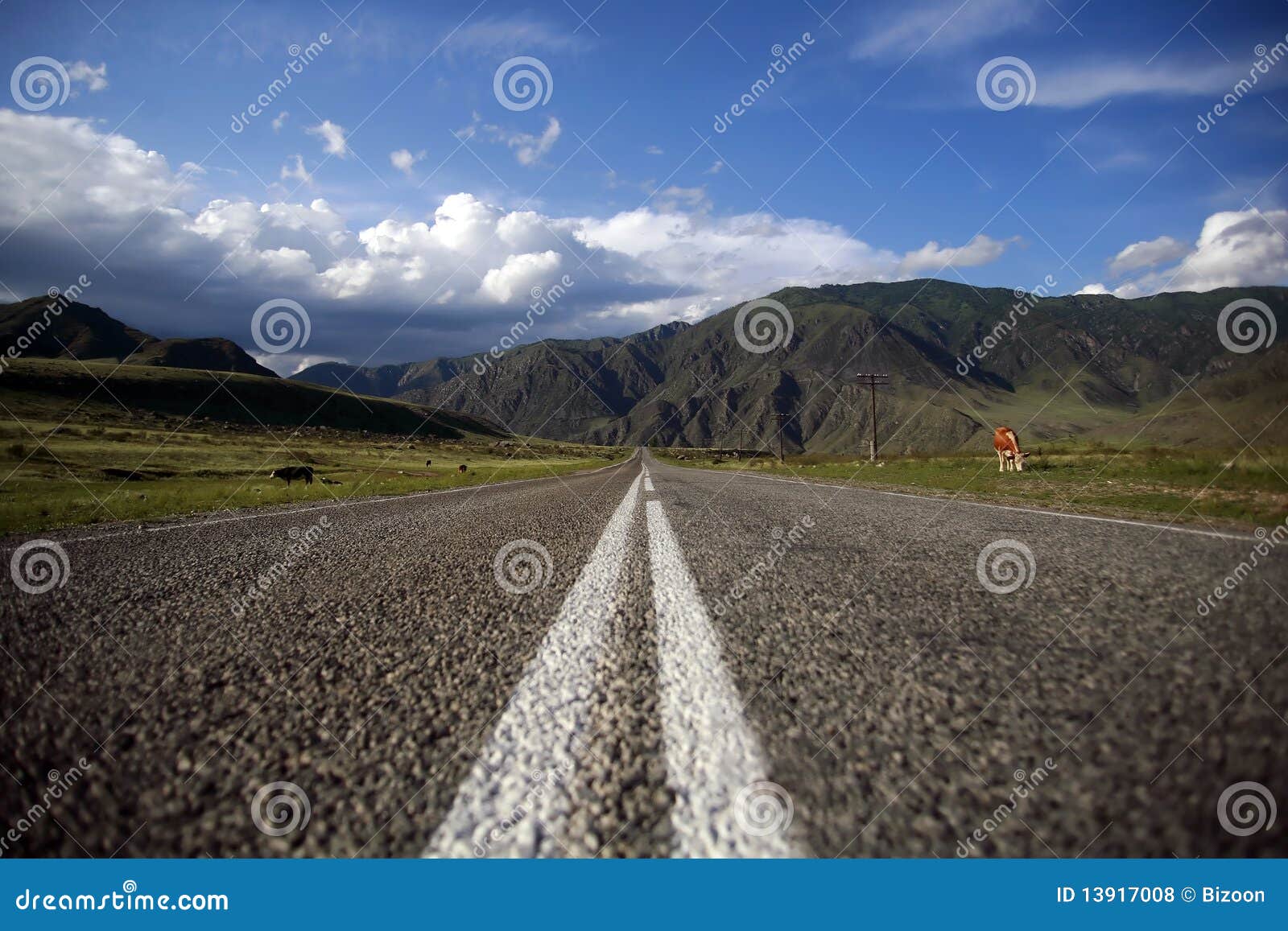Open Road stock photo. Image of blue, drive, hills, grass - 13917008