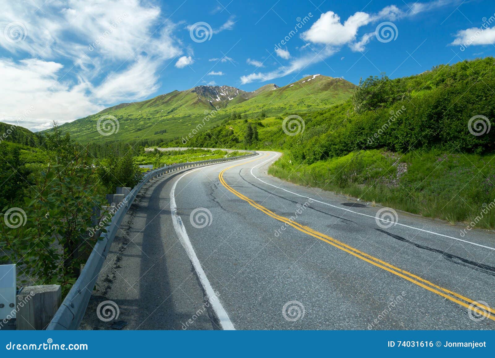 Open Road stock photo. Image of alaska, busy, bridge - 74031616