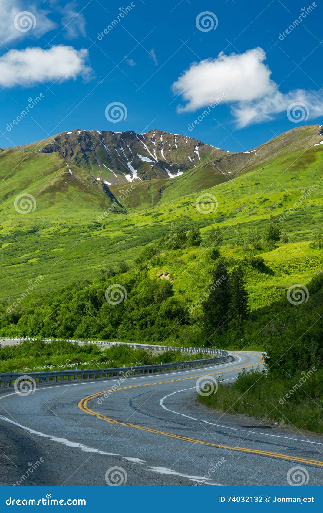 Open Road stock photo. Image of bridge, freeway, alaska - 74032132
