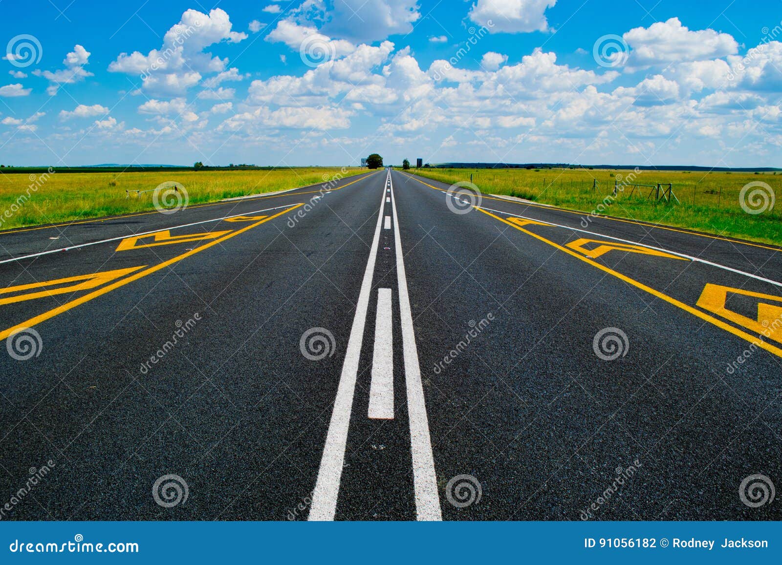 Open Road Beneath a Brilliant Blue African Sky Stock Photo - Image of ...