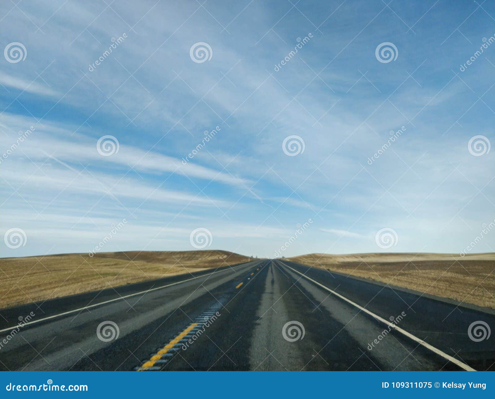 Open road stock image. Image of road, drive, fields - 109311075