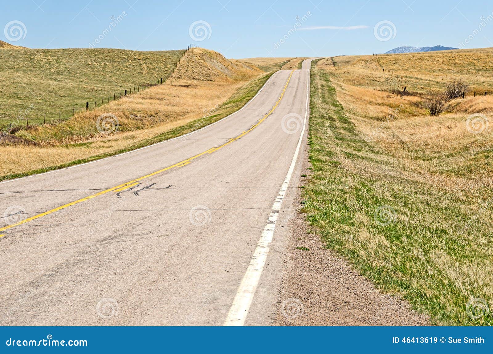 Open Road stock image. Image of rural, fence, landscape - 46413619