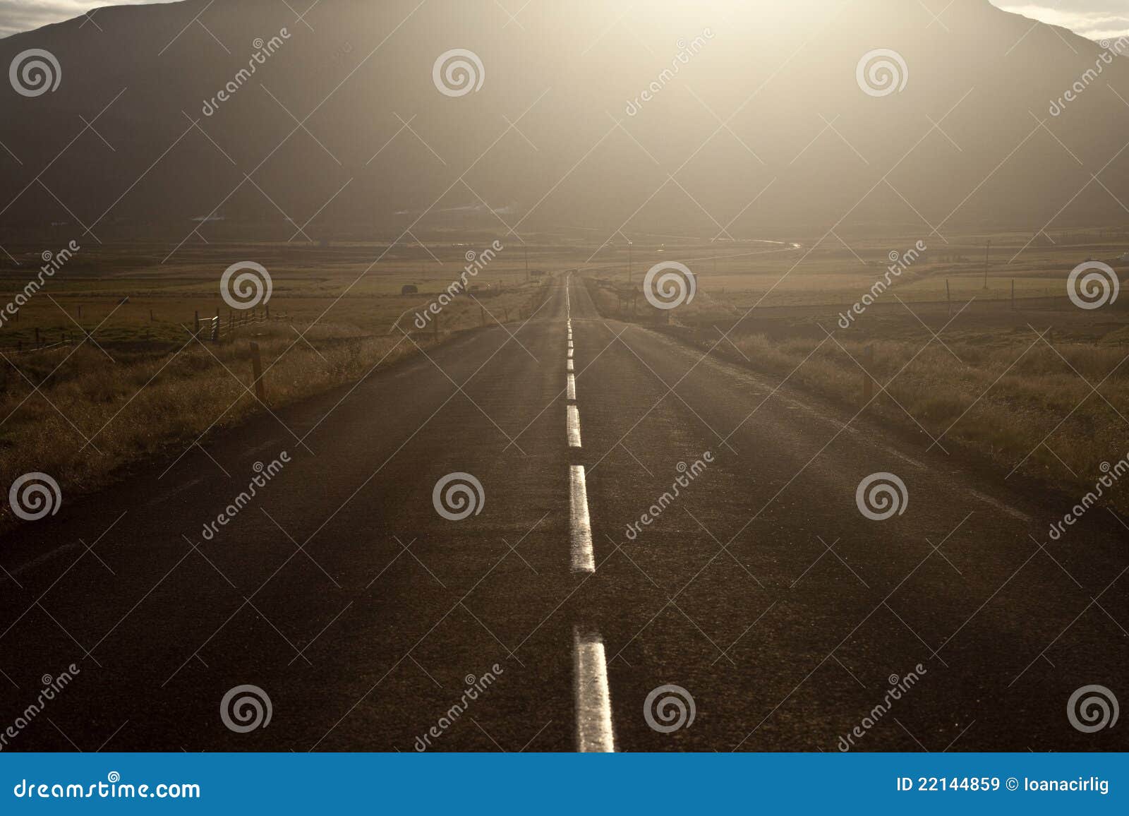 Open road at sunset stock image. Image of road, grass - 22144859