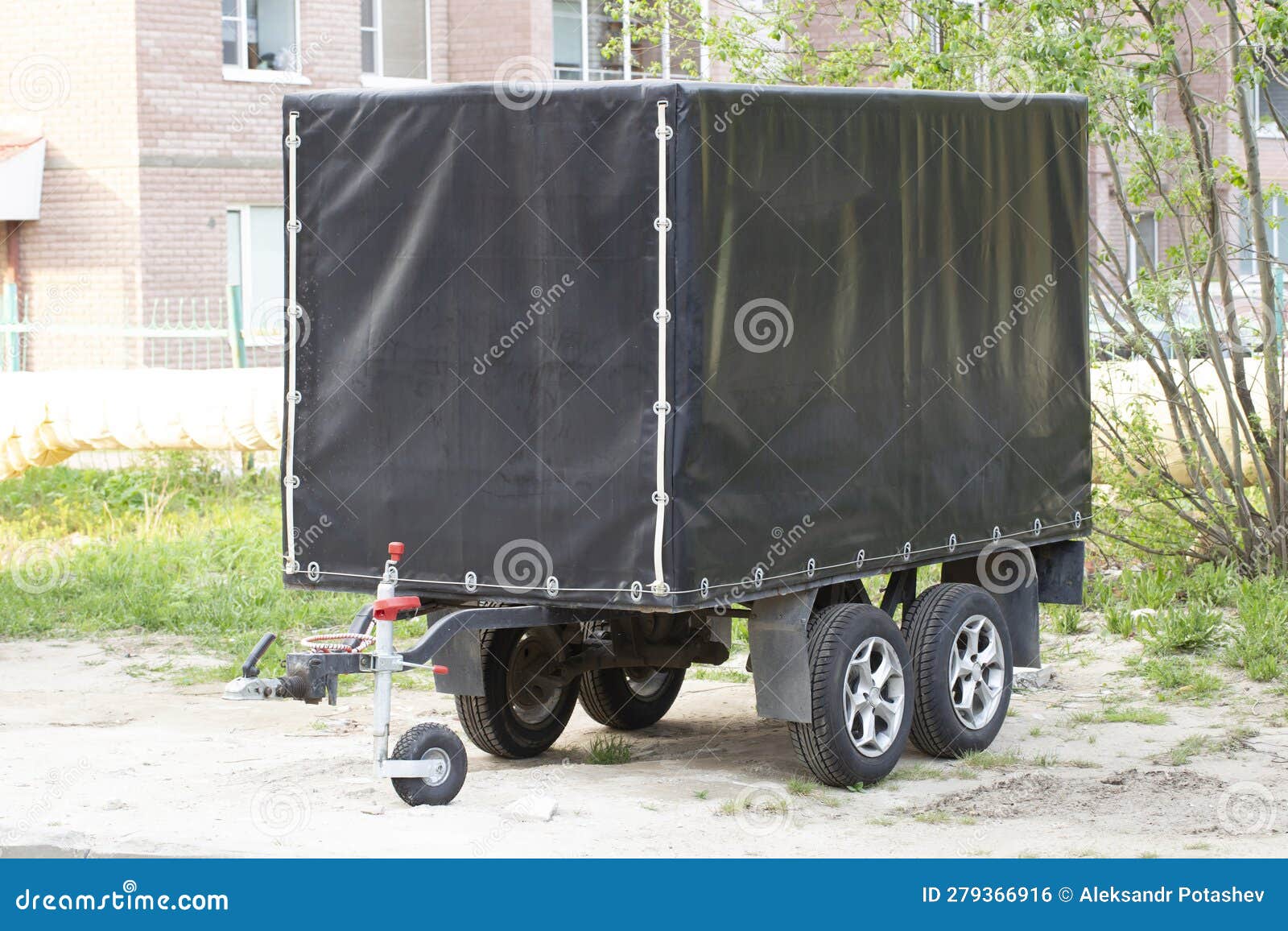 Open Road Trailer. Shop Selling Car Trailers Stock Photo - Image of ...