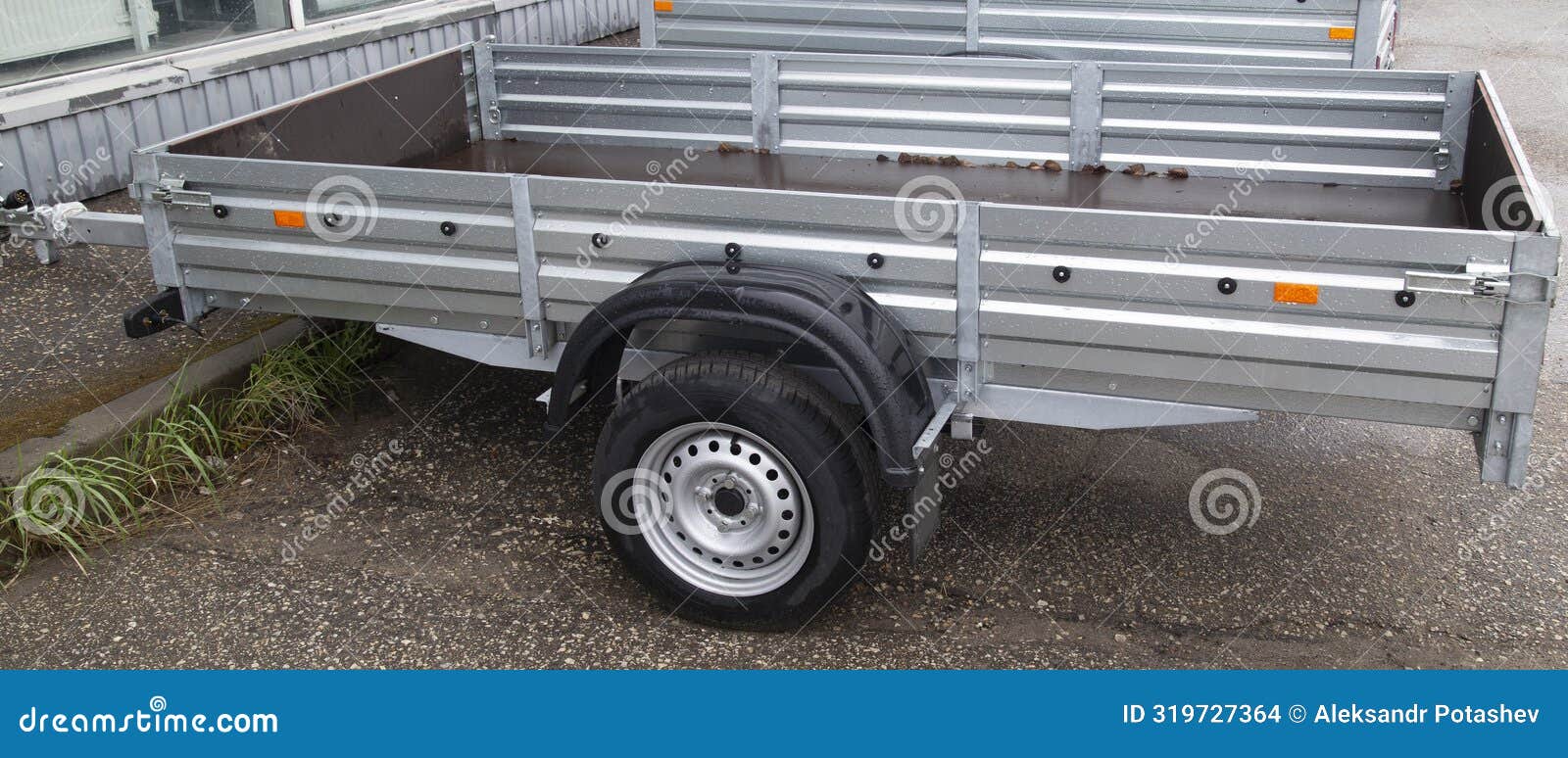 Open Road Trailer. Shop Selling Car Trailers Stock Photo - Image of ...