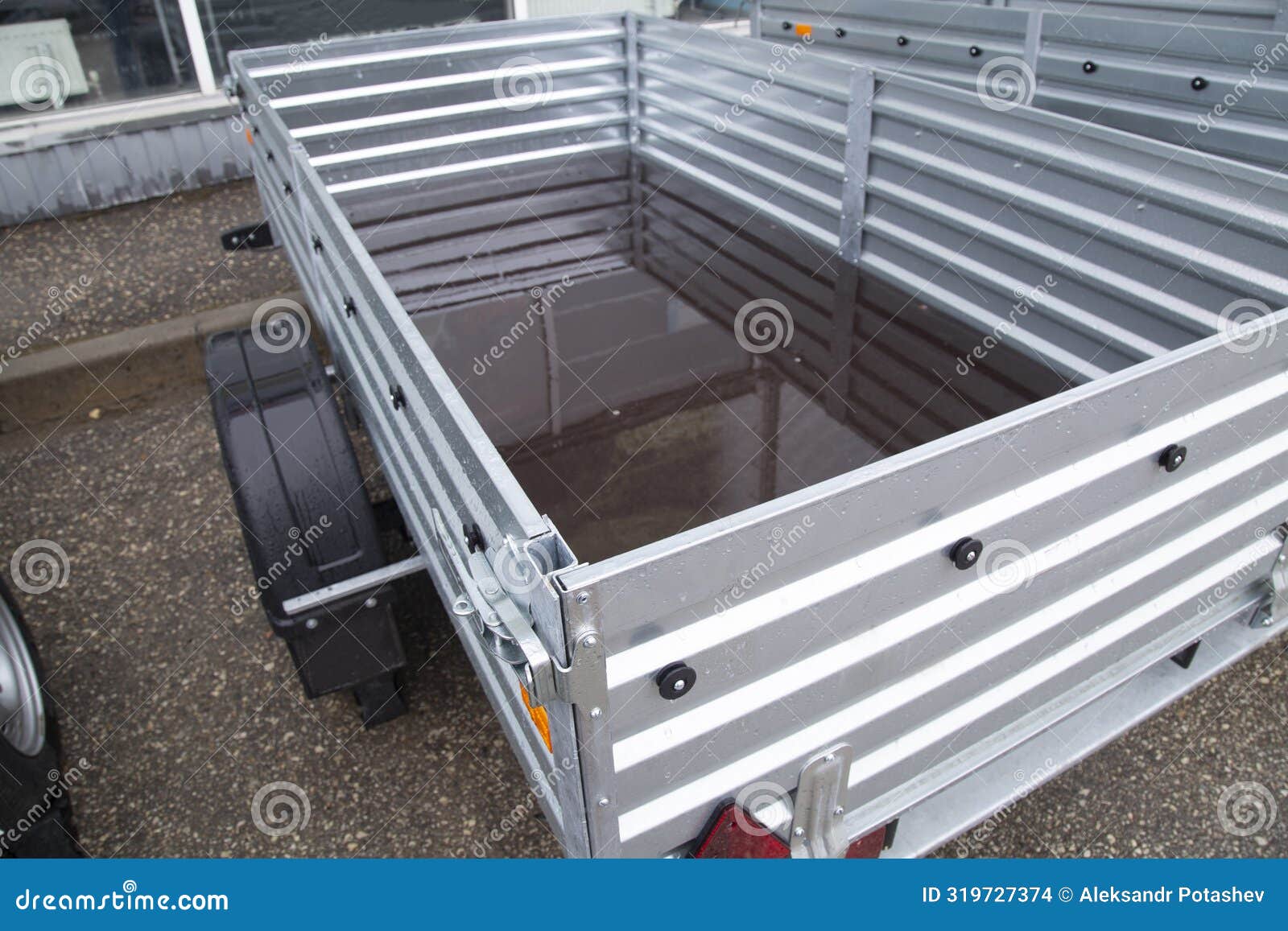 Open Road Trailer. Shop Selling Car Trailers Stock Photo - Image of ...