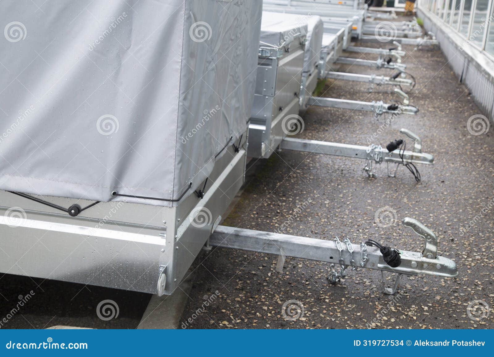 Open Road Trailer. Shop Selling Car Trailers Stock Photo - Image of ...