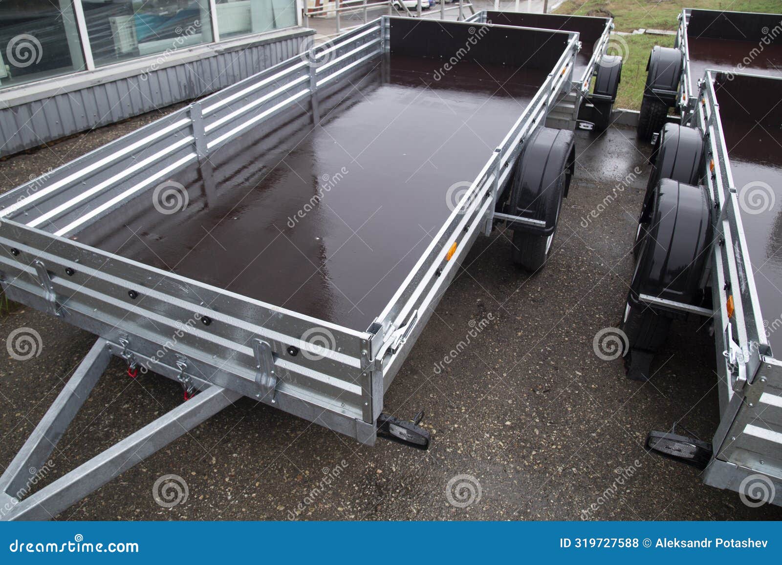 Open Road Trailer. Shop Selling Car Trailers Stock Photo - Image of ...