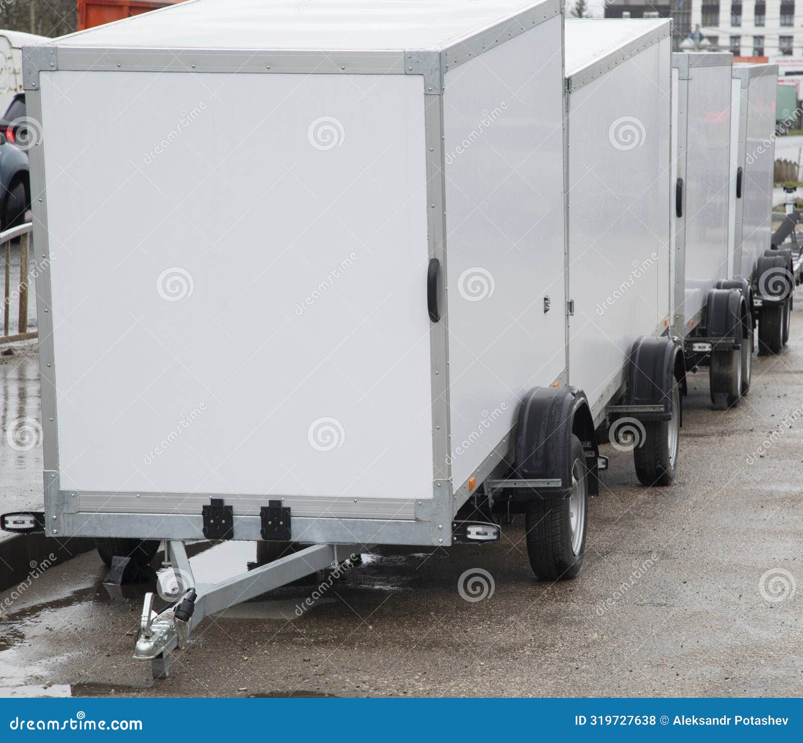 Open Road Trailer. Shop Selling Car Trailers Stock Photo - Image of ...
