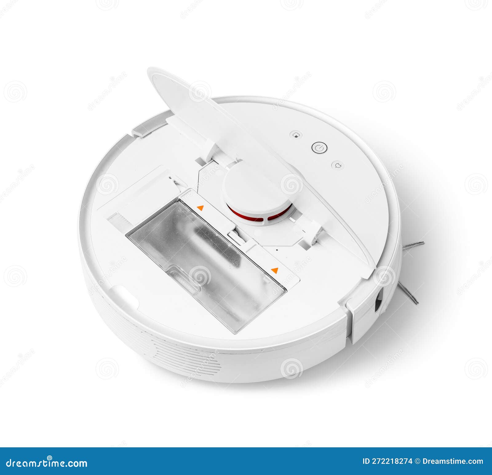 Open Robot Vacuum Cleaner with Garbage Container Stock Photo - Image of ...