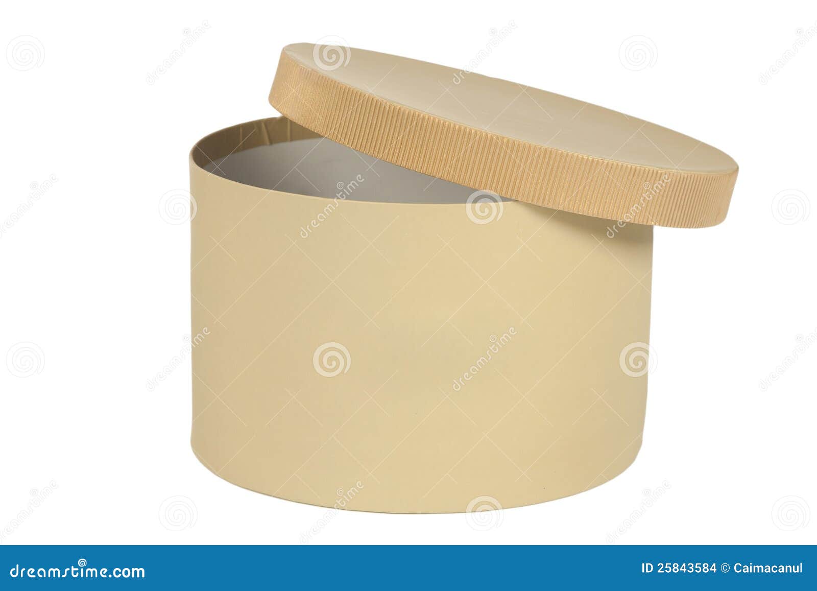 Open ronde doos stock foto. Image of doos, lever, geïsoleerd - 25843584