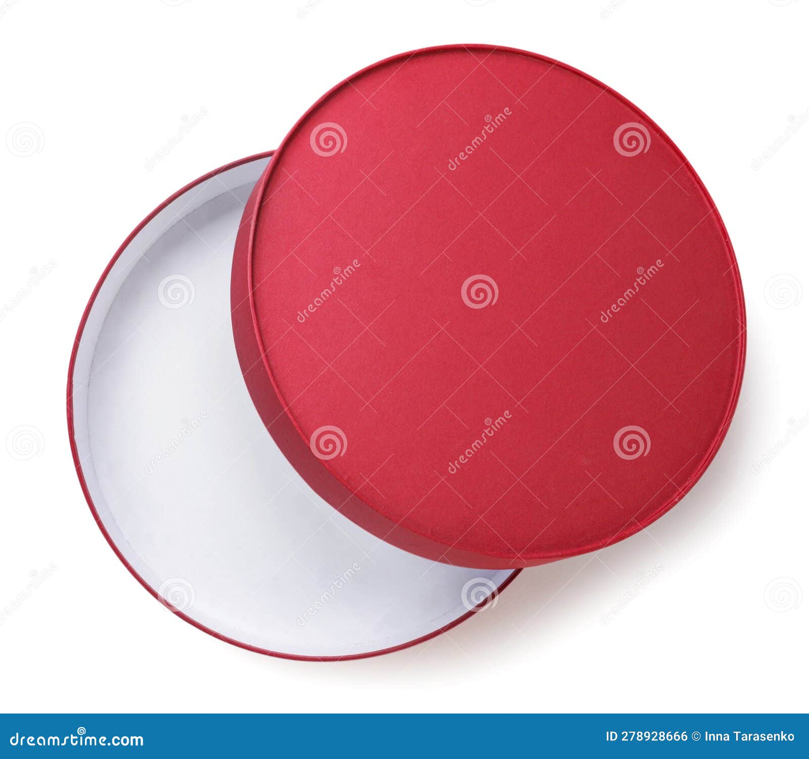 Open Round Box on a White. Top View Stock Photo - Image of object ...