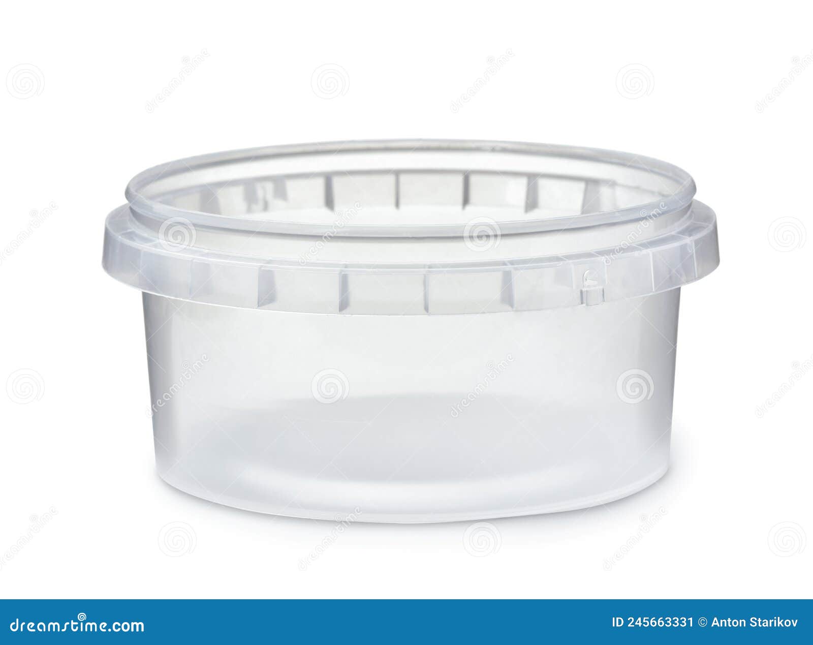 Open Round Plastic Disposable Food Container Stock Image - Image of ...
