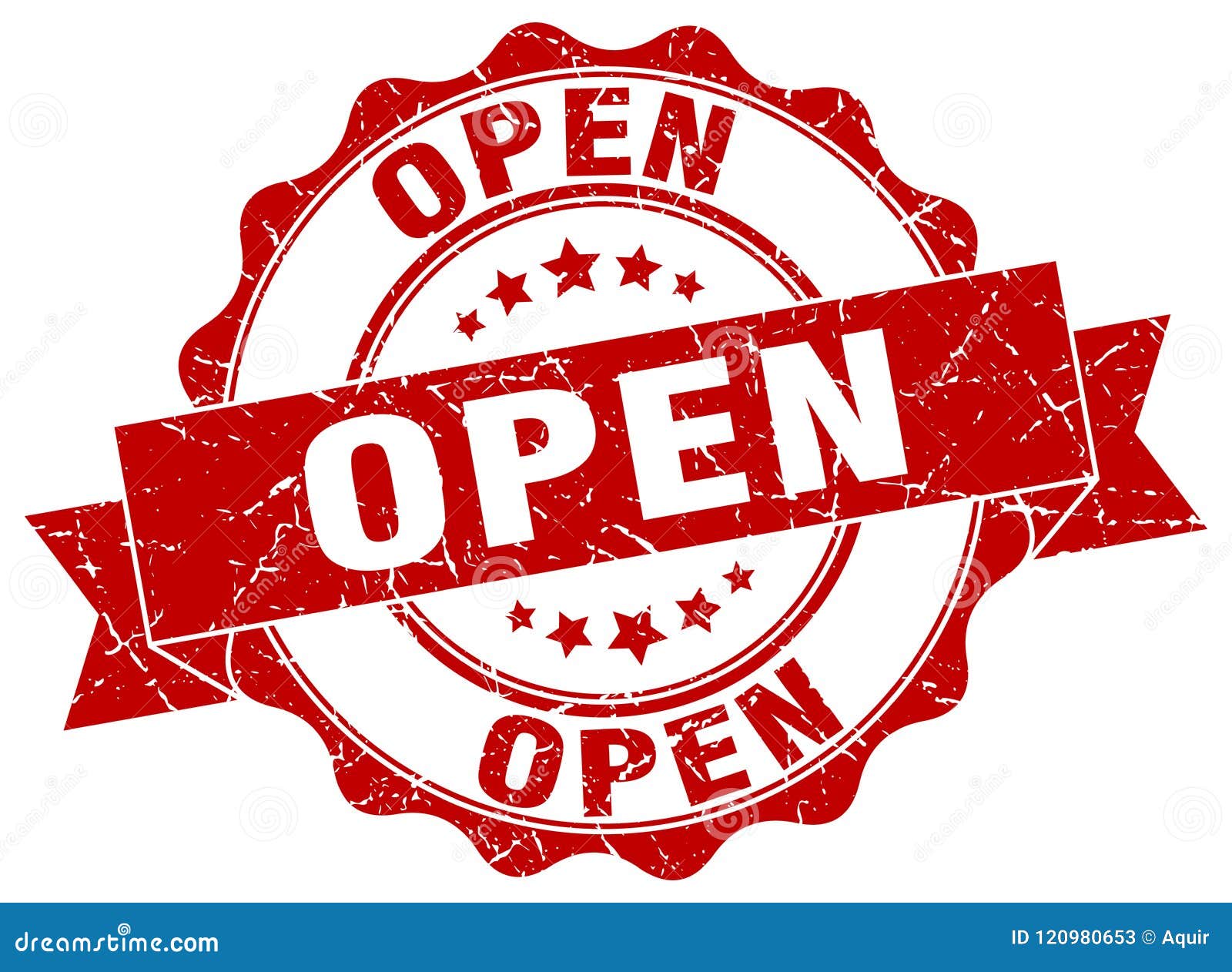 Open seal. stamp stock vector. Illustration of template - 120980653