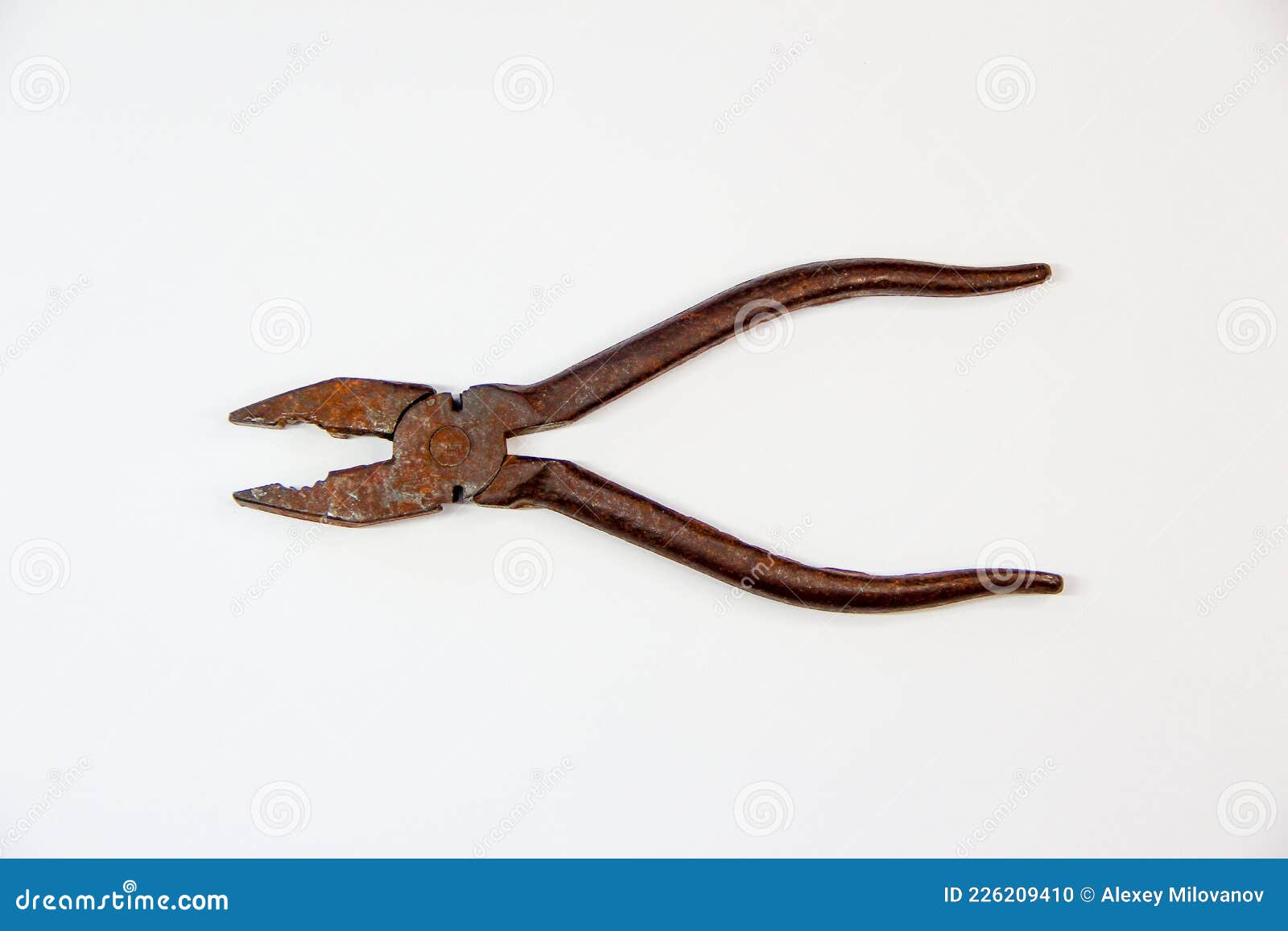 Open Rusty Pliers on a White Background Stock Photo - Image of cutter ...