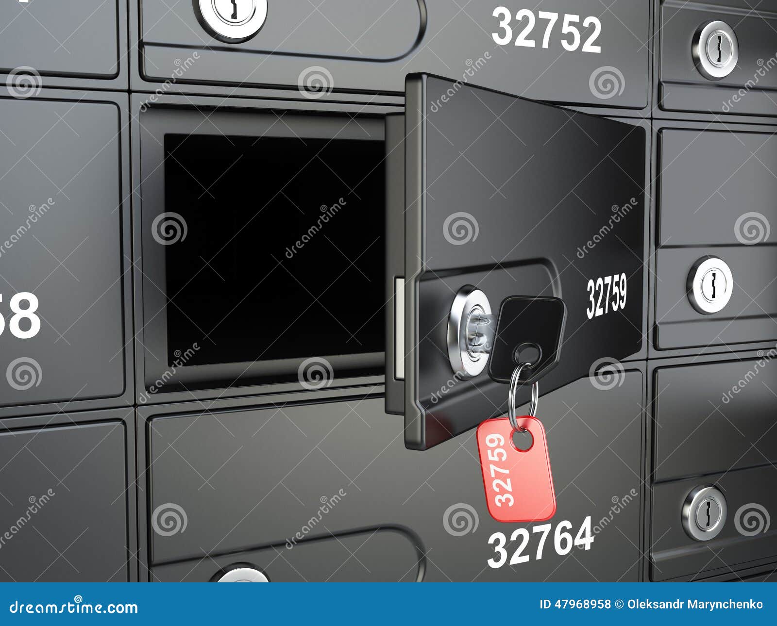 Open Safe Bank Cell and Key To the Safe Stock Illustration ...