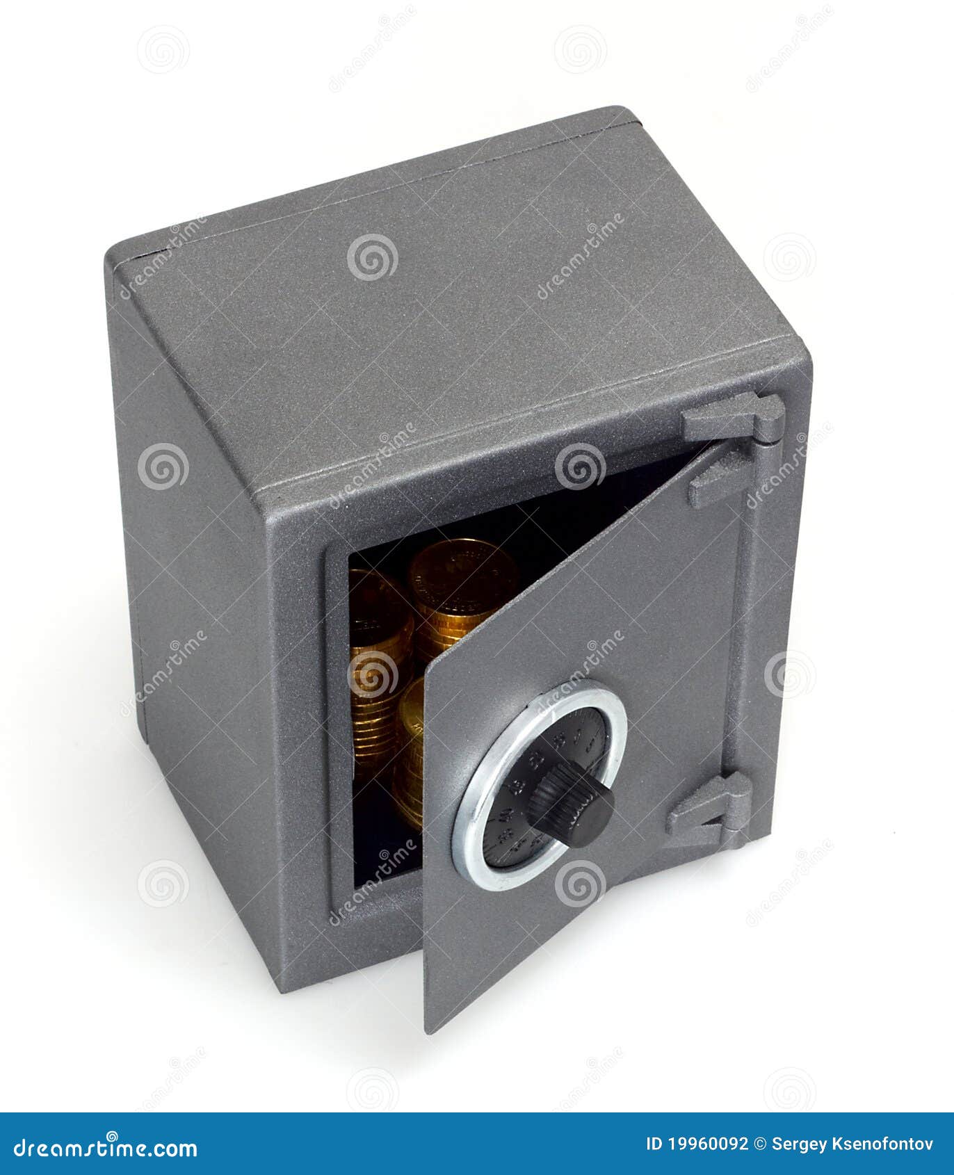 Open safe with coins stock photo. Image of protection - 19960092