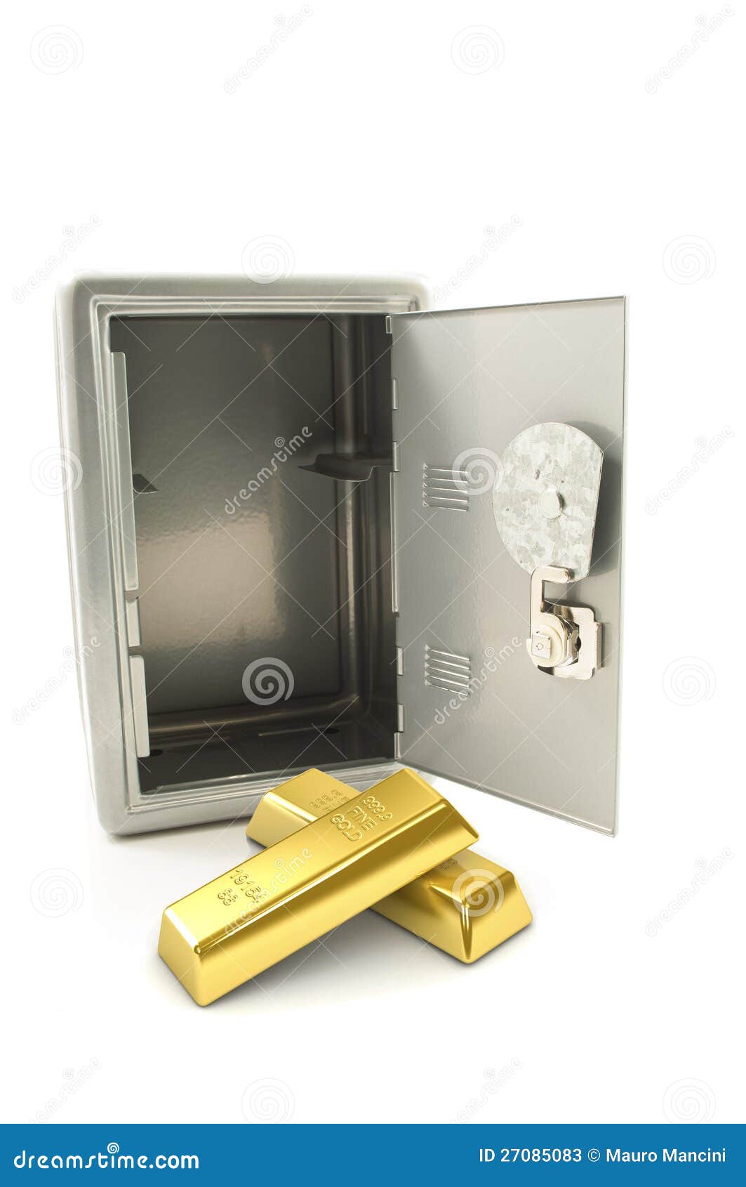 Open safe, gold bullion stock illustration. Illustration of insurance ...
