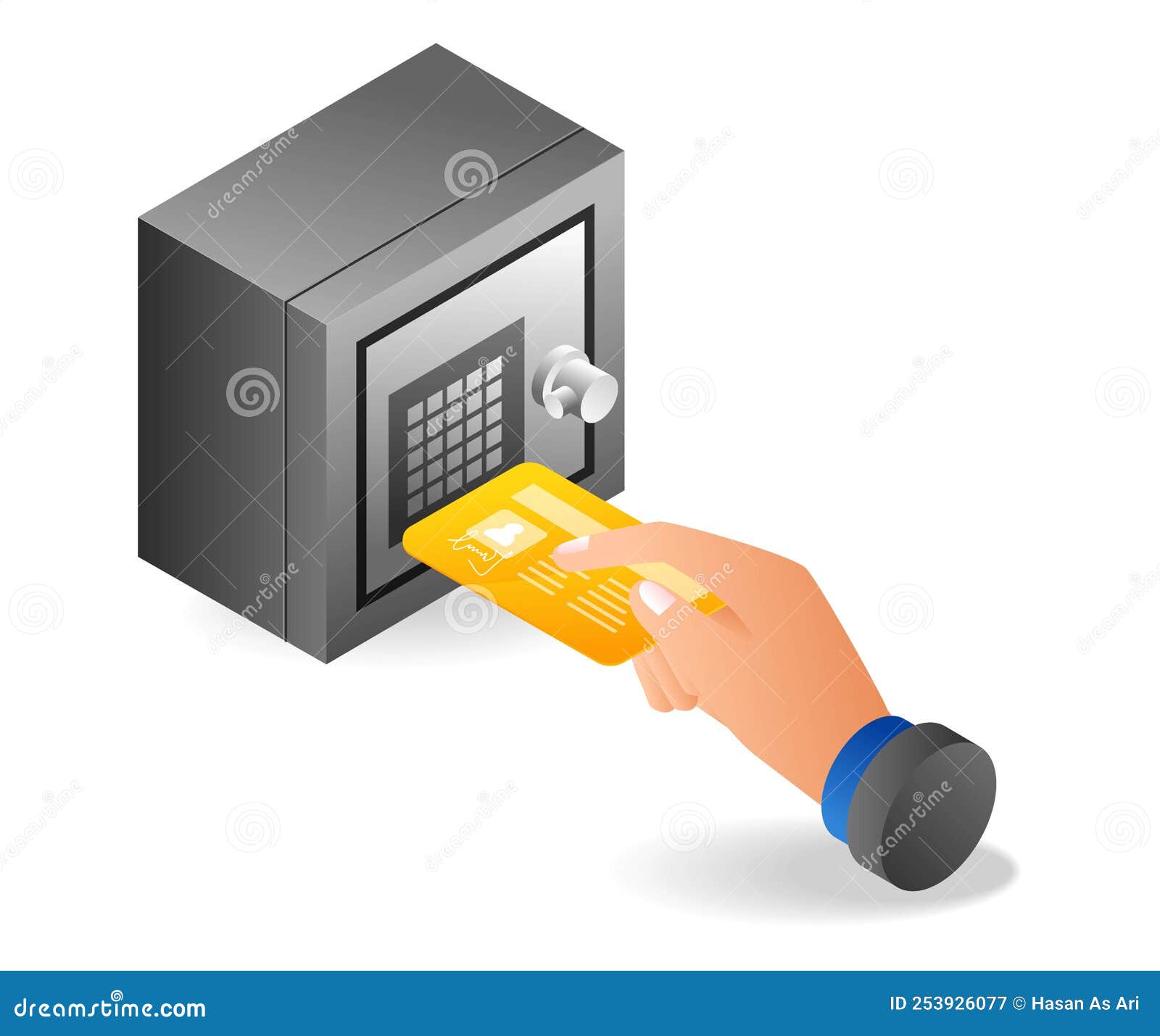 Open safe with id card stock illustration. Illustration of internet ...