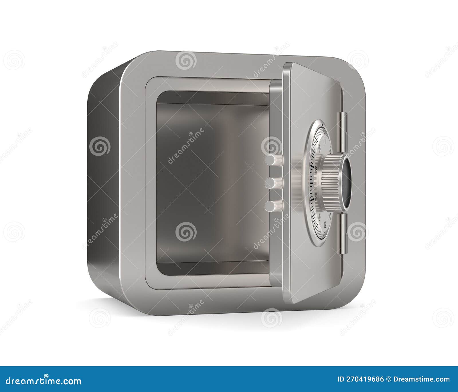 Open Safe on White Background. Isolated 3d Illustration Stock ...