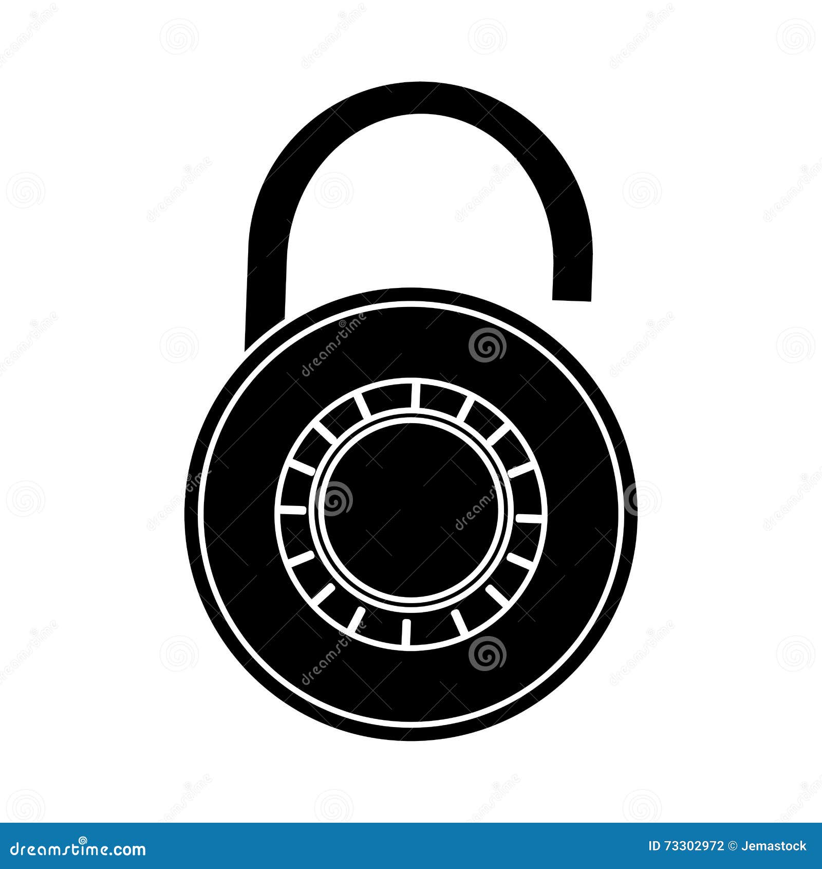 Open safety lock stock illustration. Illustration of lock - 73302972