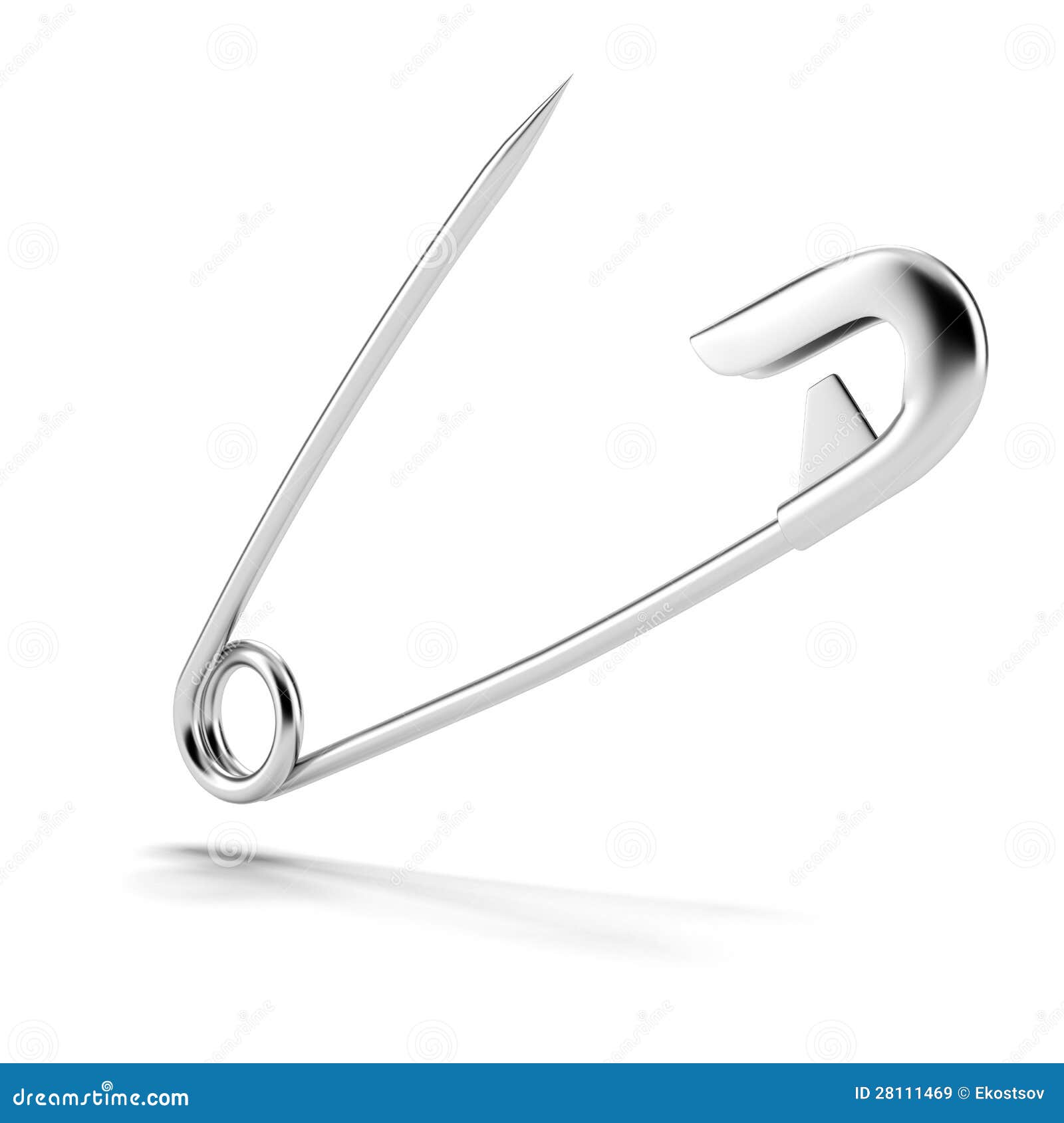 Open safety pin stock illustration. Illustration of metallic - 28111469