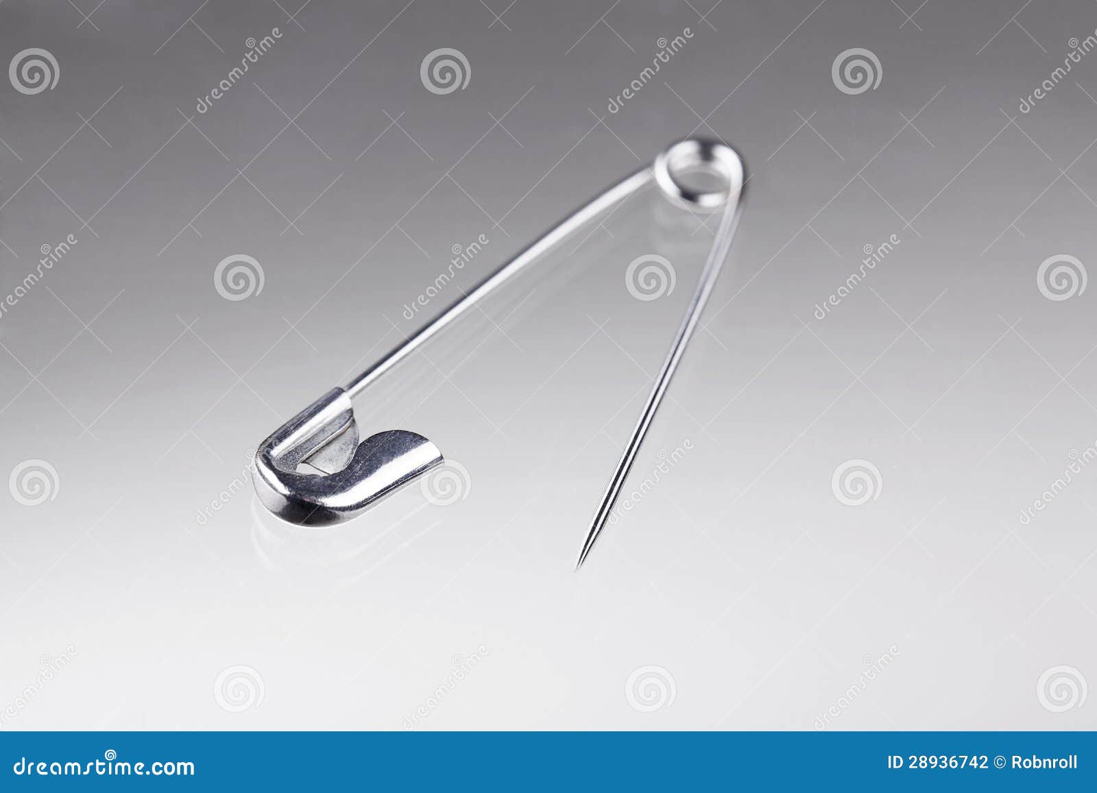 , Open Safety Pin on Grey Background Stock Photo - Image of safety ...