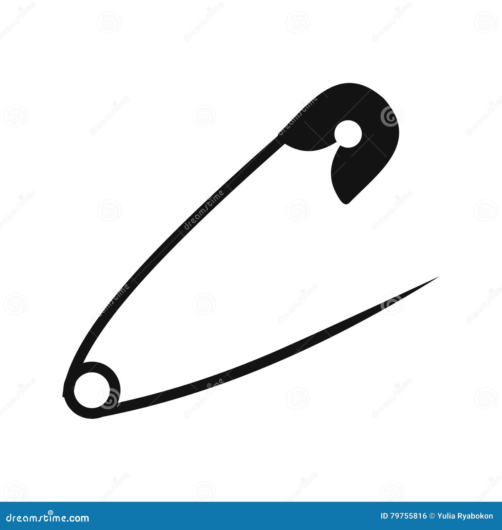 Open safety pin icon stock vector. Illustration of steel - 79755816