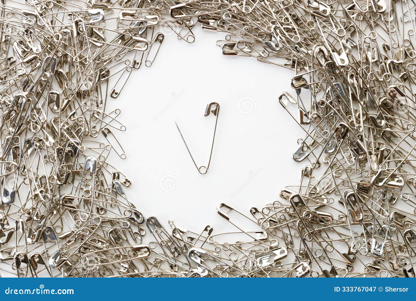 Open Safety Pins on White Background Stock Image - Image of background ...