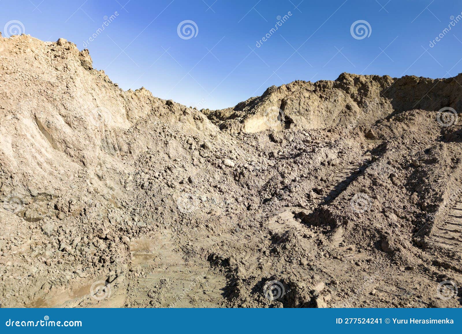Open Sand Pit, for Sand Extraction during Construction. the Texture of ...