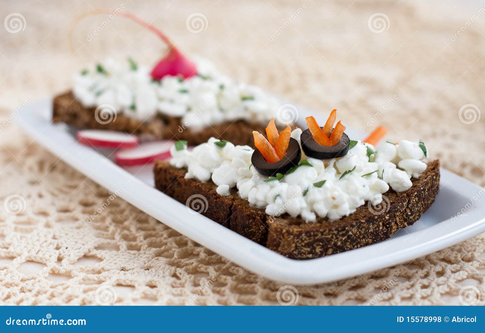 Open Sandwich with Cottage Cheese Stock Photo - Image of homemade ...