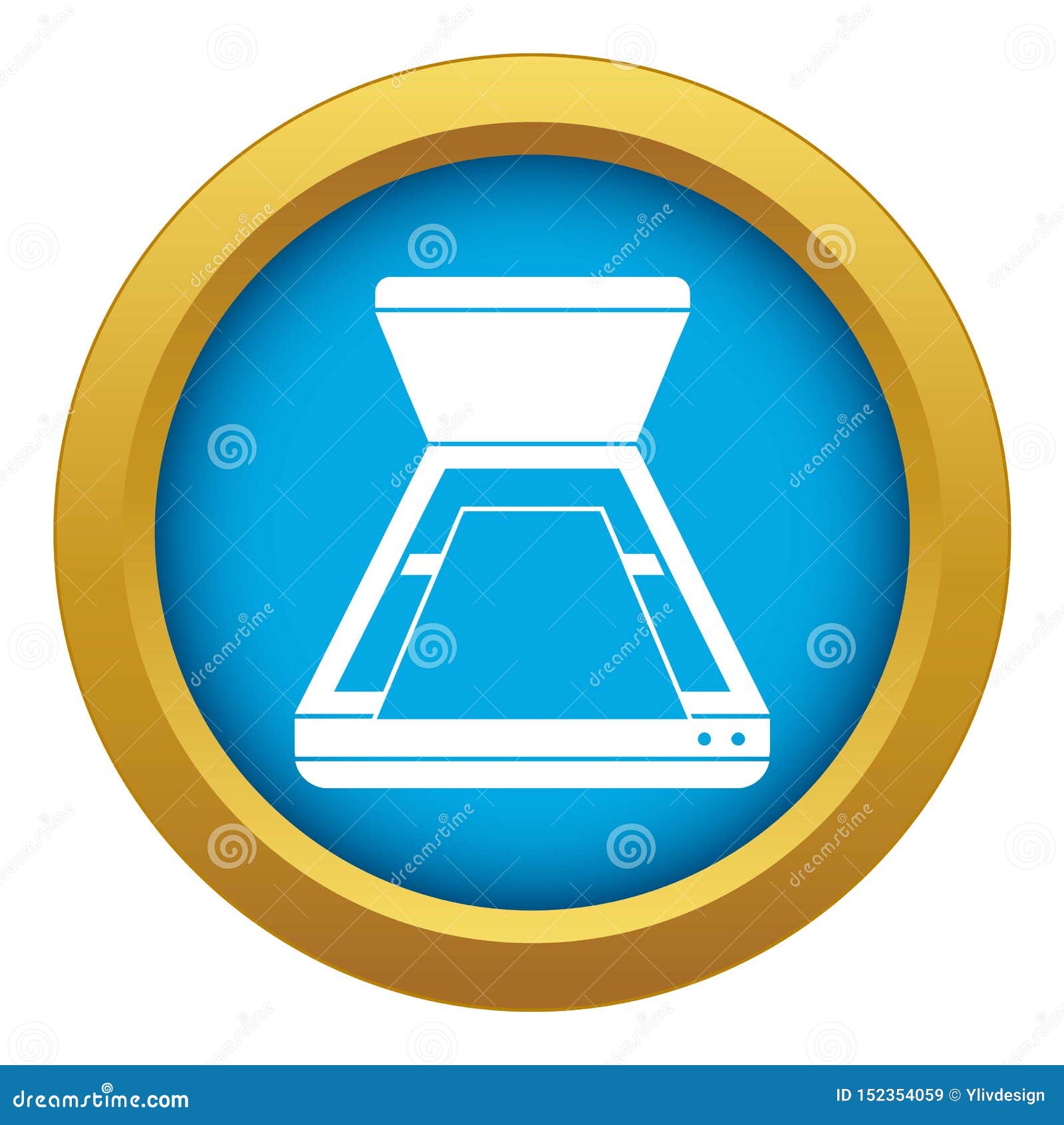 Open Scanner Icon Blue Vector Isolated Stock Vector - Illustration of ...