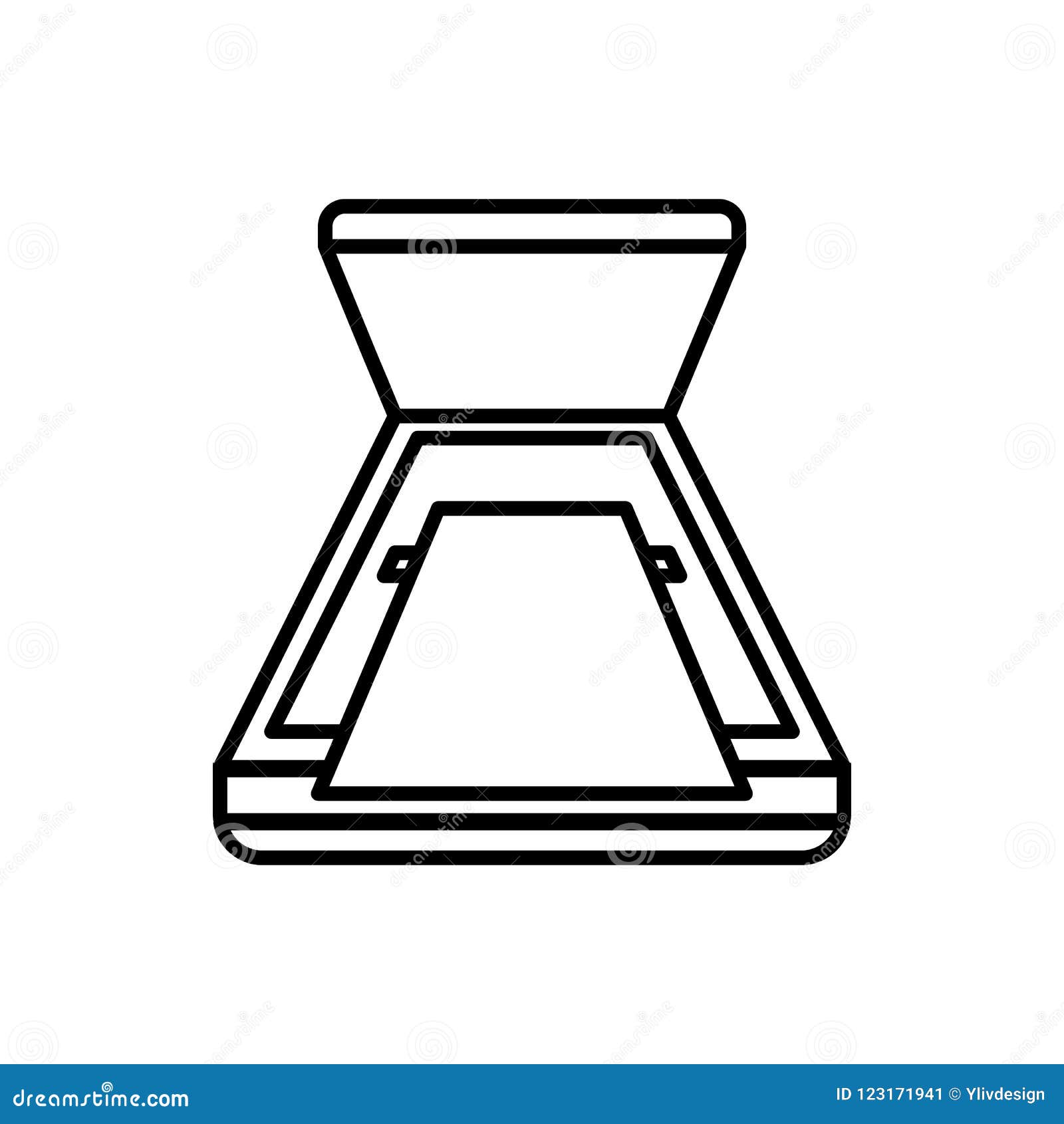 Open Scanner Icon, Outline Style Stock Illustration - Illustration of ...
