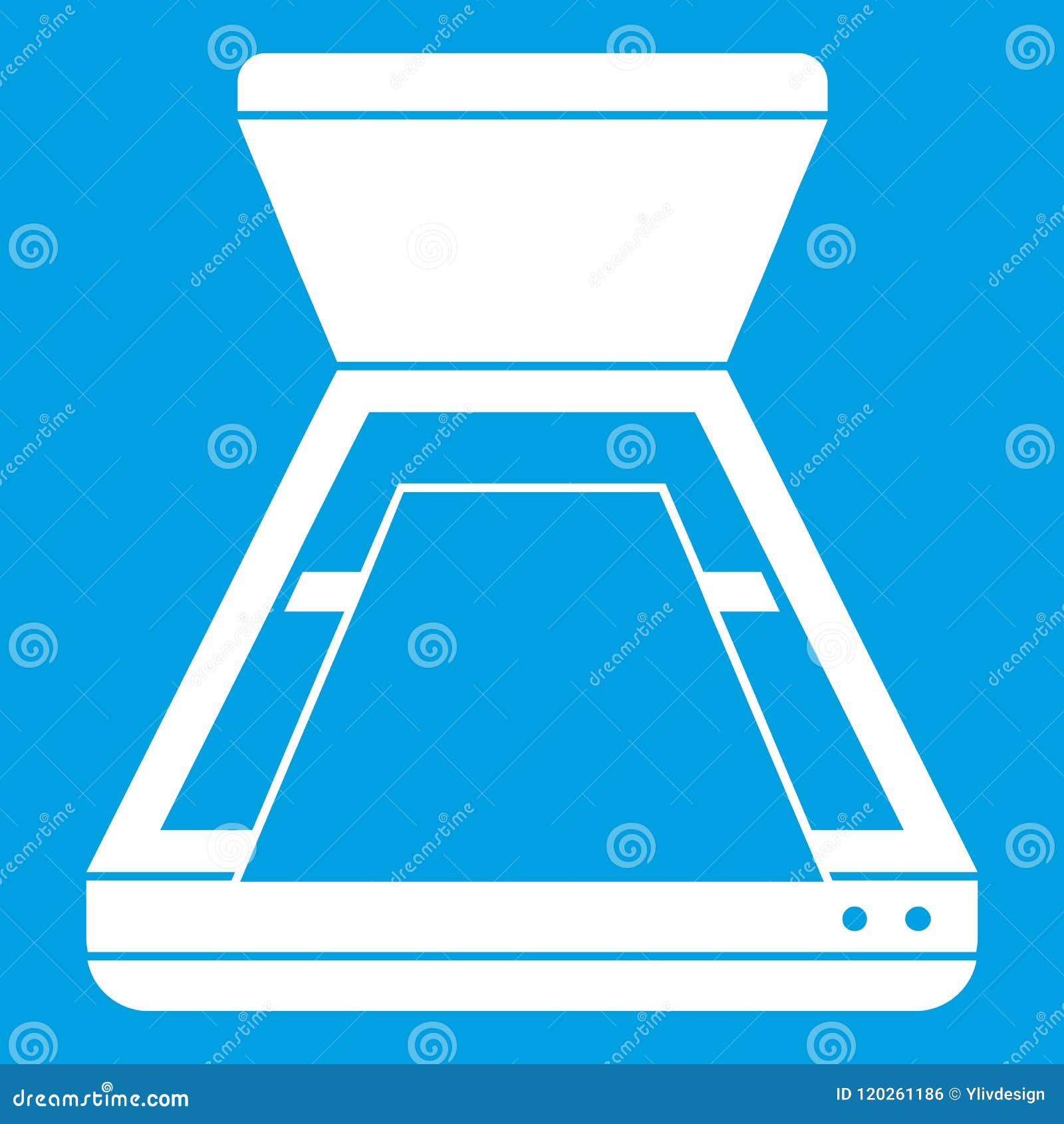 Open scanner icon white stock vector. Illustration of office - 120261186