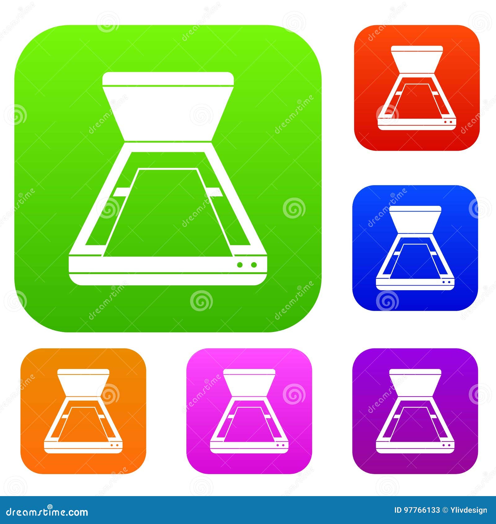 Open Scanner Set Collection Stock Vector - Illustration of digital ...