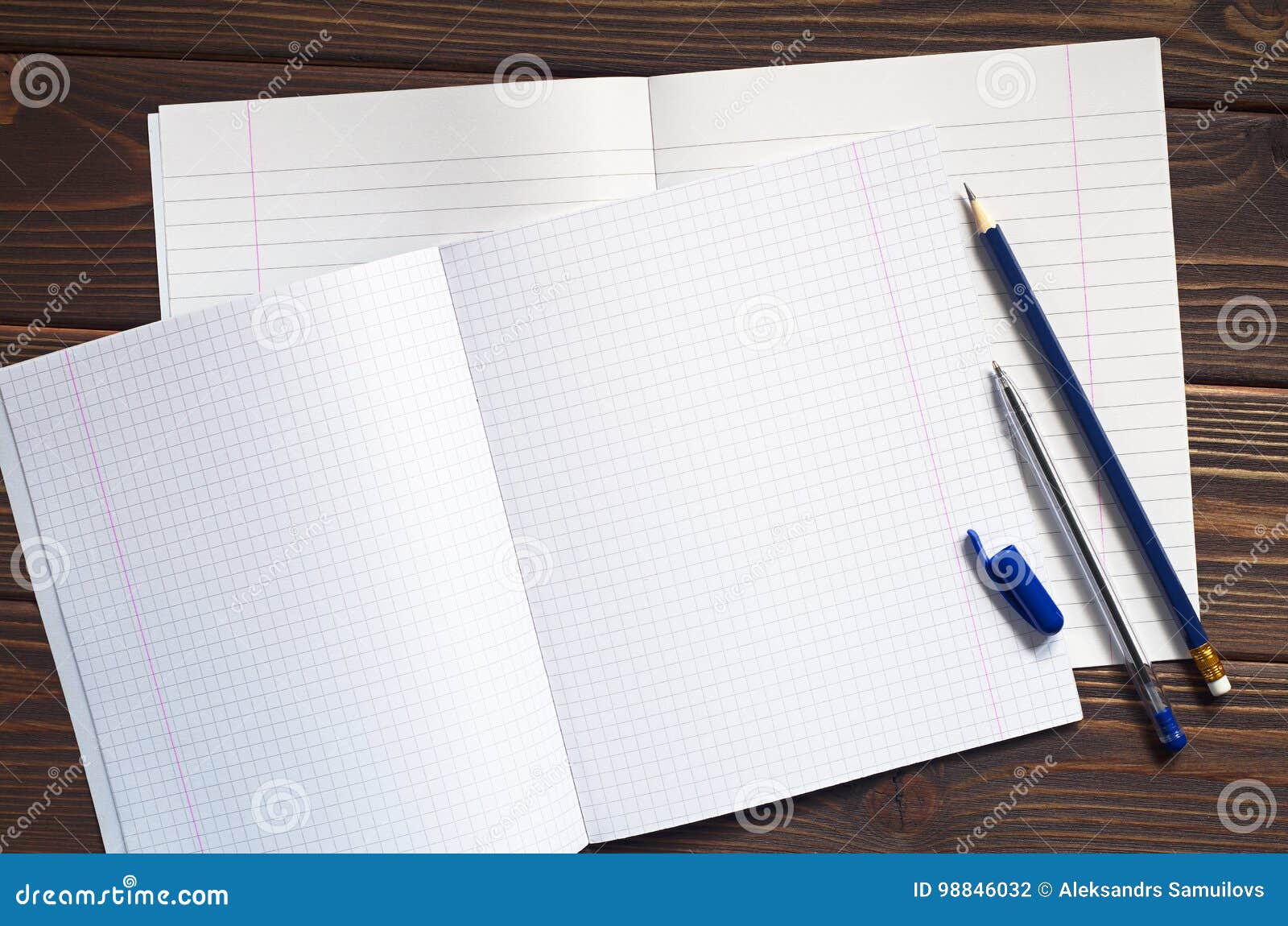 Open school notebook stock photo. Image of notepad, open - 98846032
