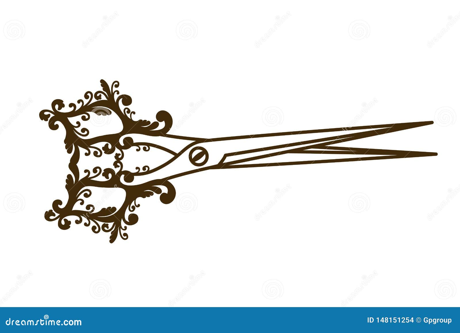 Fancy Scissors And Comb Clip Art