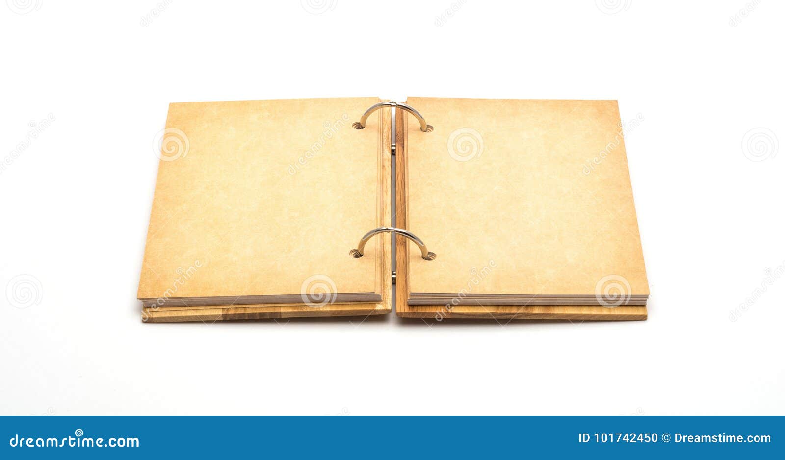 An Open Scrapbook Notebook with a Cover Made of Natural Material Stock ...