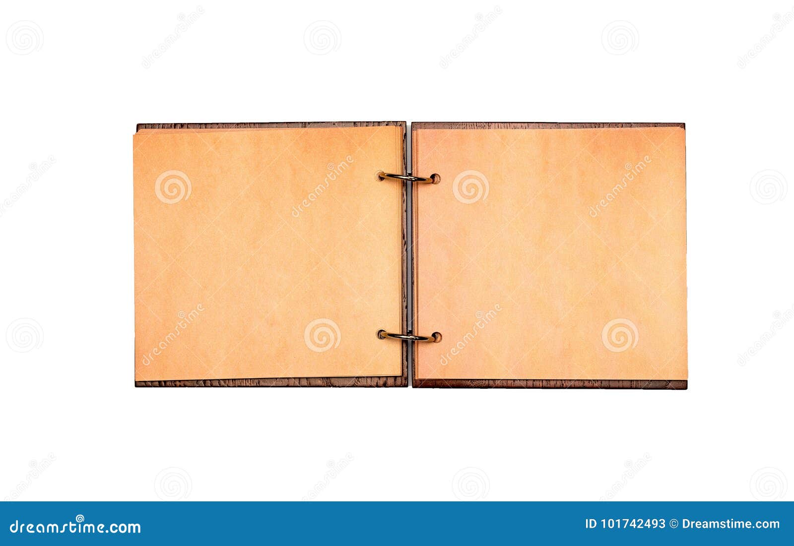 An Open Scrapbook Notebook with a Cover Made of Natural Material Stock ...