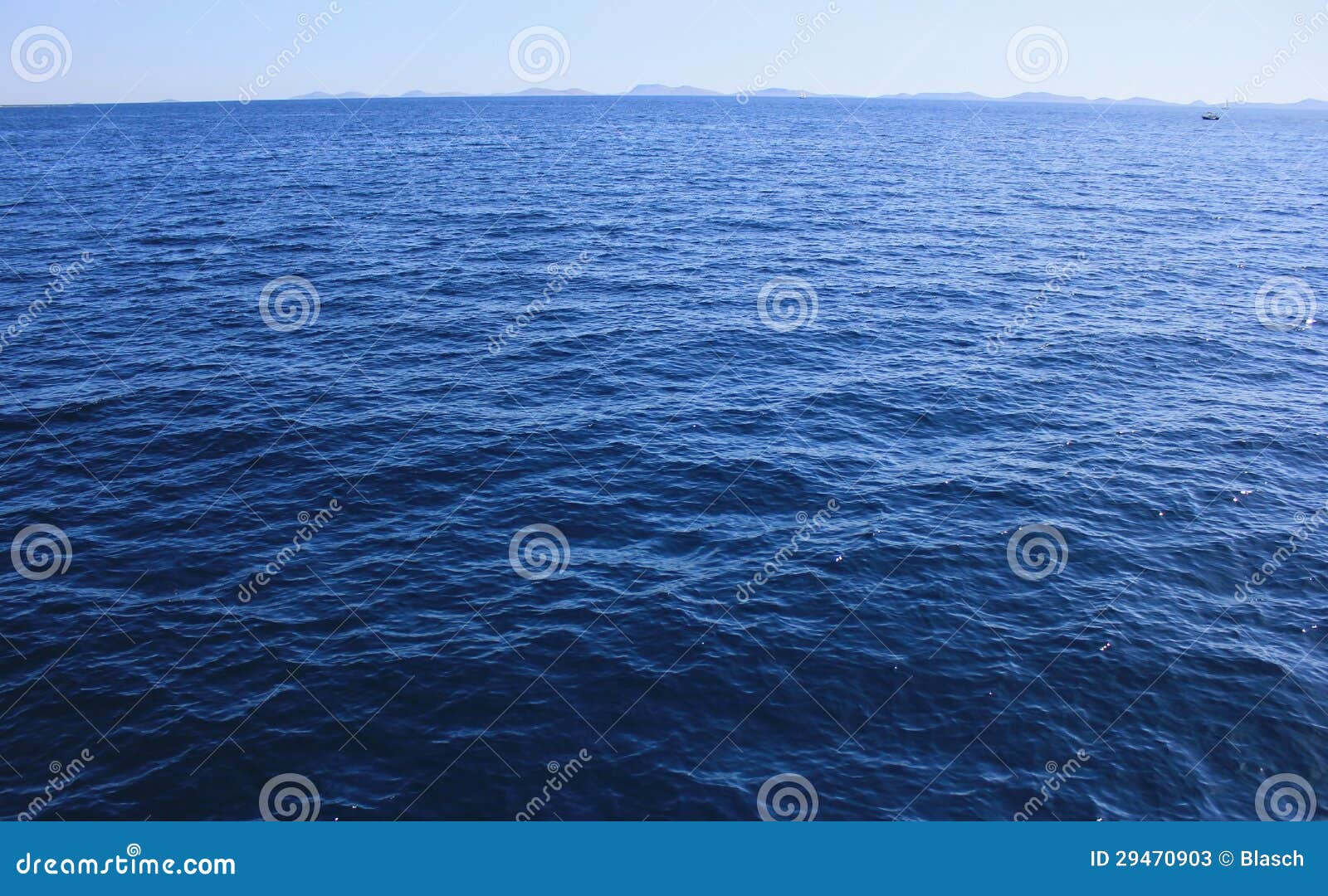 Open Sea and Land on the Horizion Stock Image - Image of horizon, blue ...