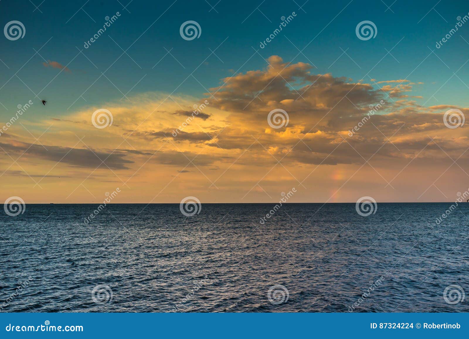 Open sea at sunset. stock photo. Image of backdrop, subject - 87324224