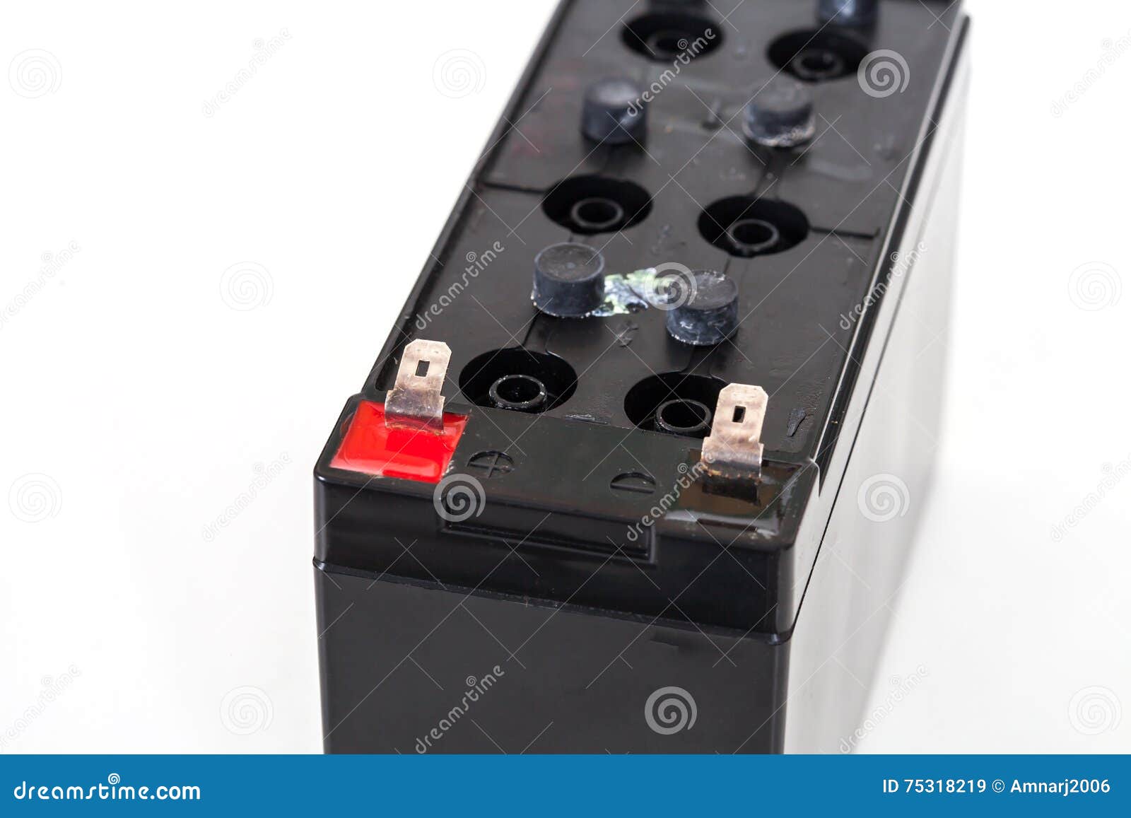 Open Sealed Battery Isolated on White Background Stock Image - Image of ...