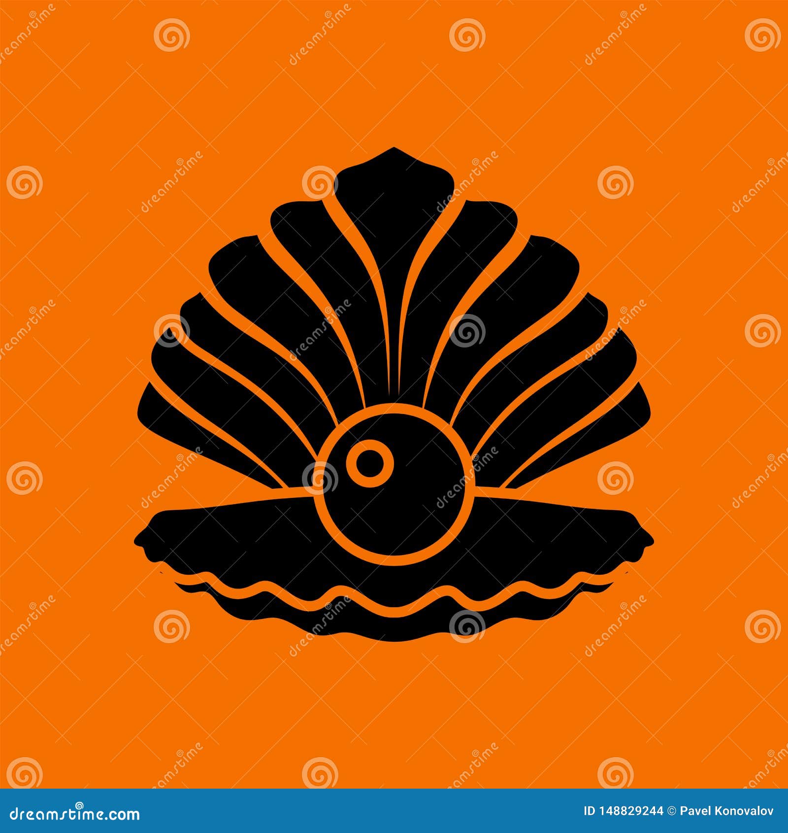 Open Seashell Icon stock vector. Illustration of element - 148829244