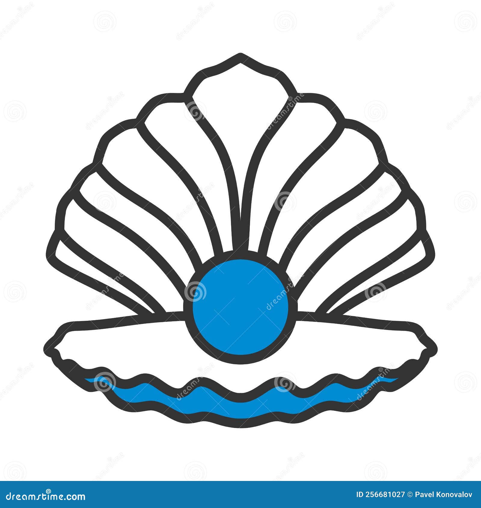 Open Seashell Icon stock vector. Illustration of ball - 256681027